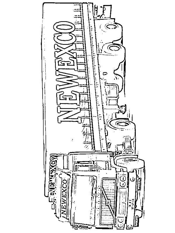 Coli de colorat Volvo F12 cu remorcă Newexco | Plansededesenat.ro